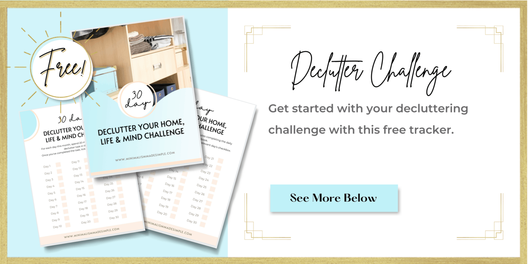 30 Day Declutter Tracker Download For E-Book Readers